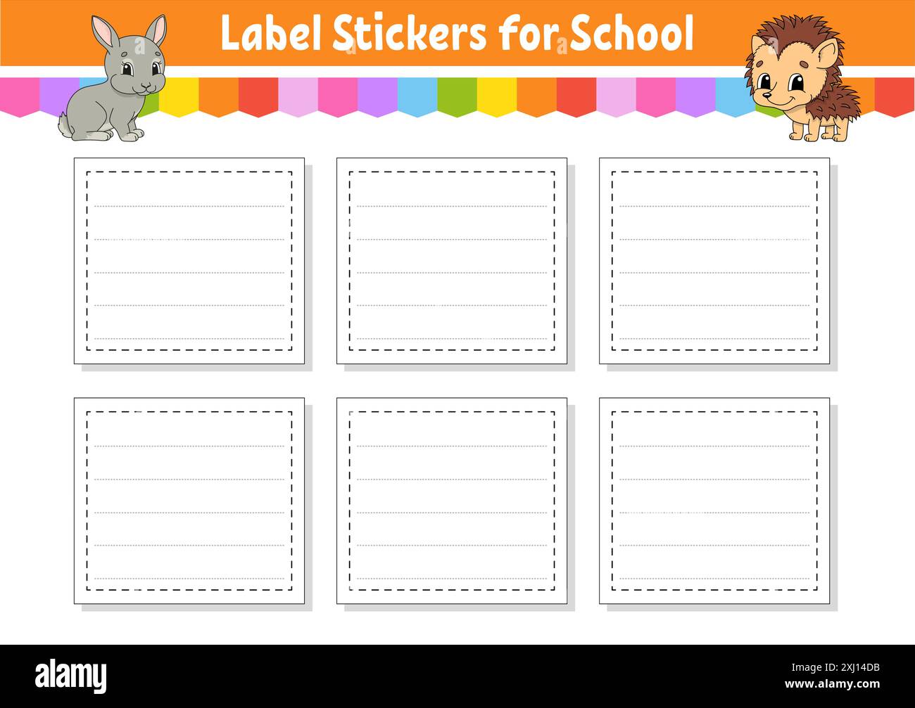 Bright stickers. Rectangular label. Color vector isolated illustration ...