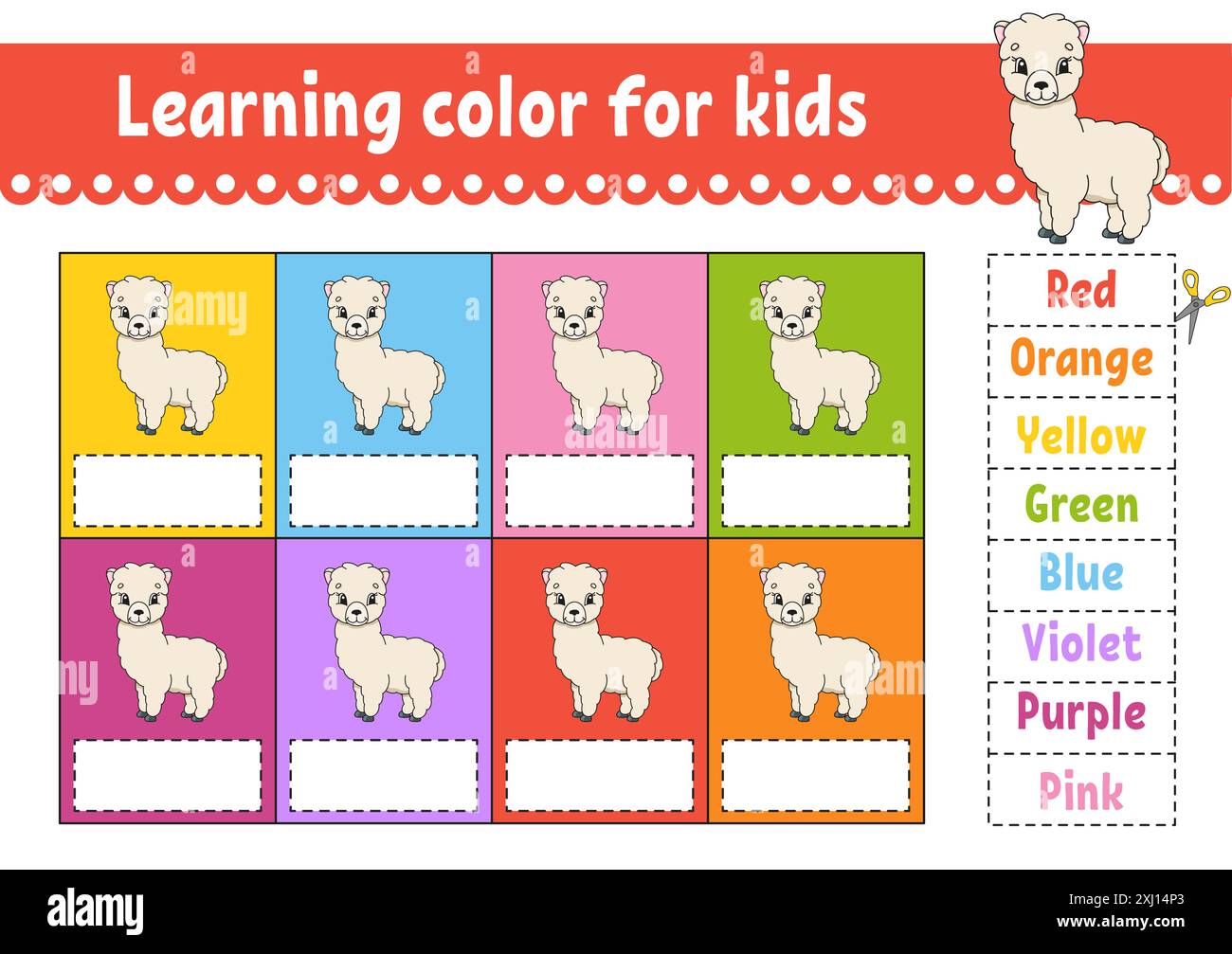 Learning color for kids. Education developing worksheet. Activity page ...