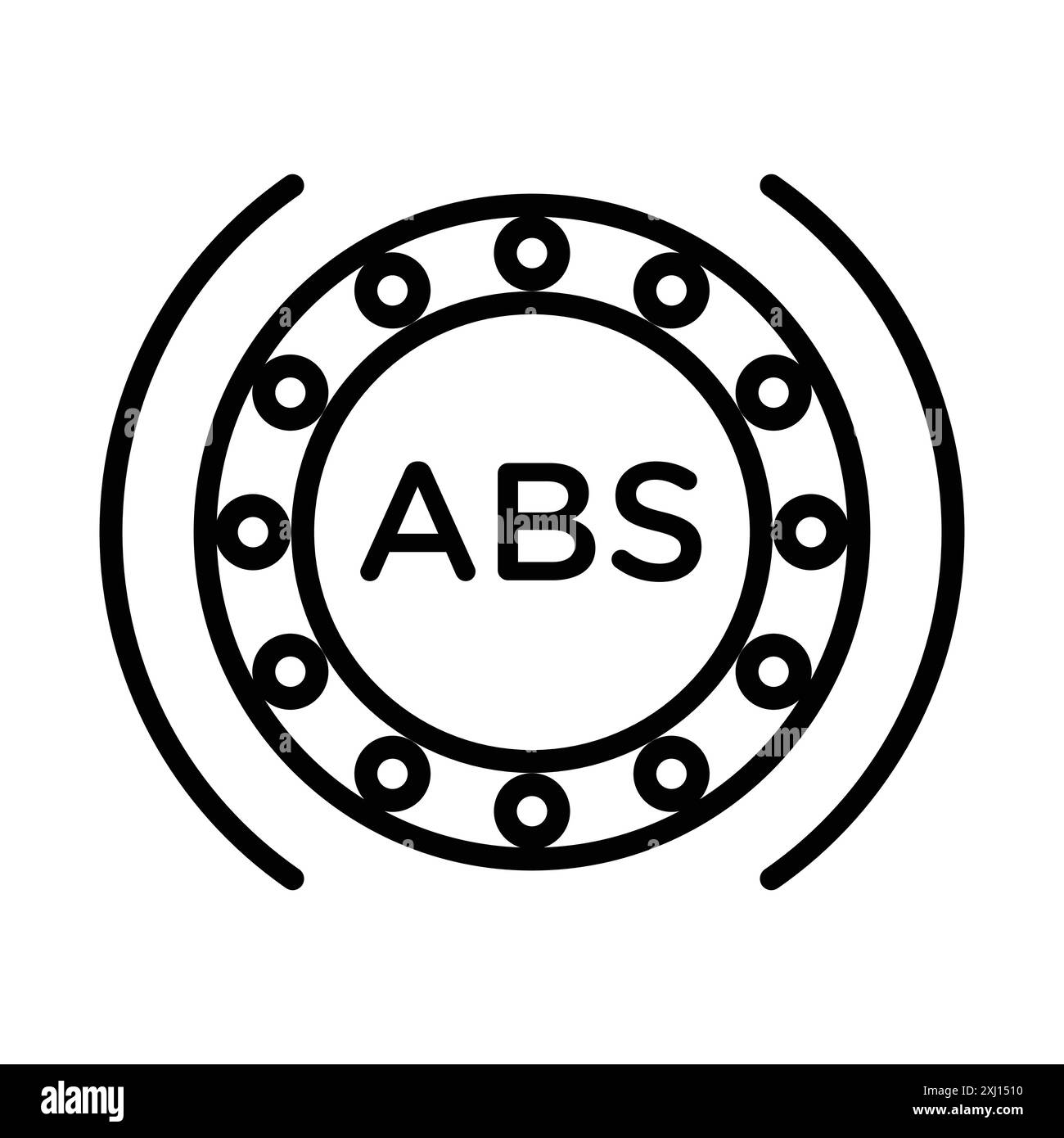 Automotive ABS icon linear logo mark set collection in black and white ...