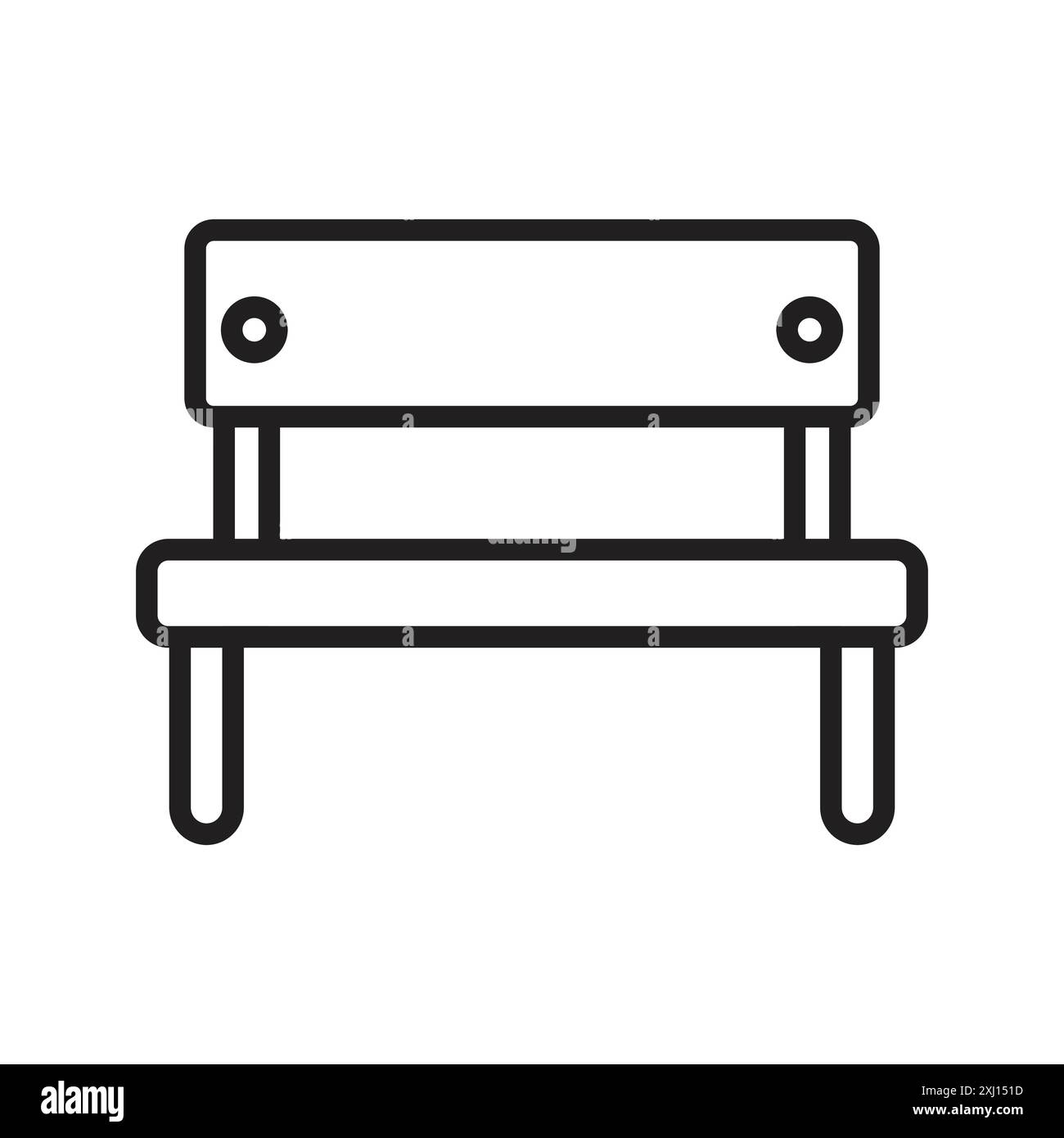 Bench icon linear logo mark set collection in black and white for web ...