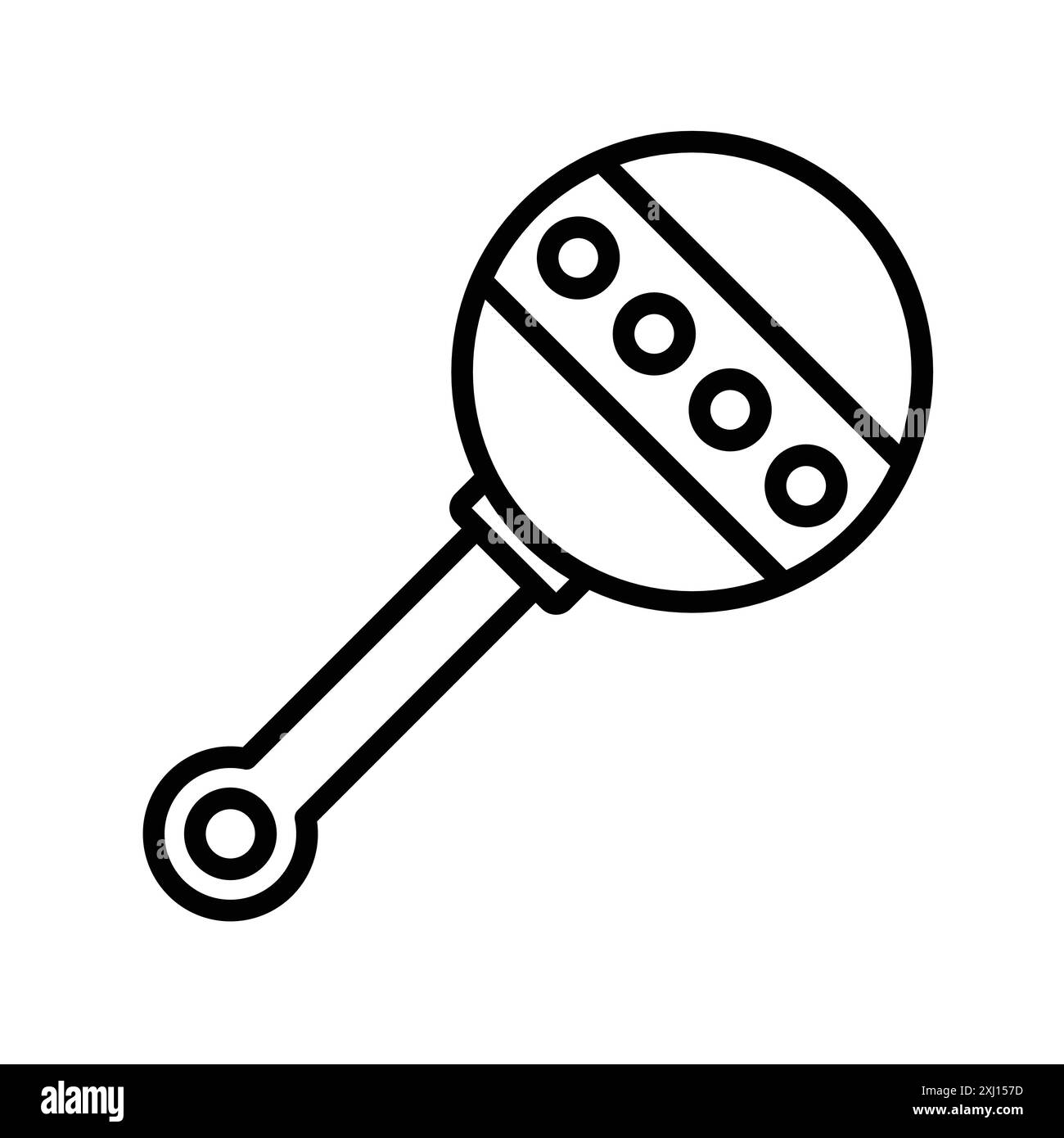 Baby rattle icon linear logo mark set collection in black and white for ...