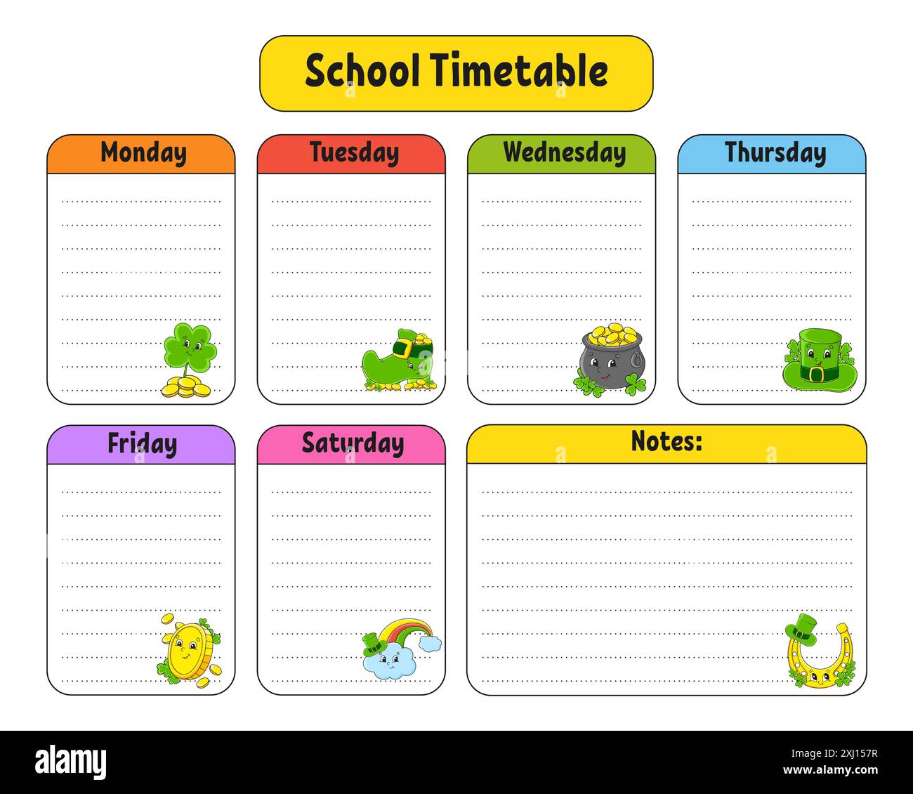School schedule. Timetable for schoolboys. Empty template. Weekly ...