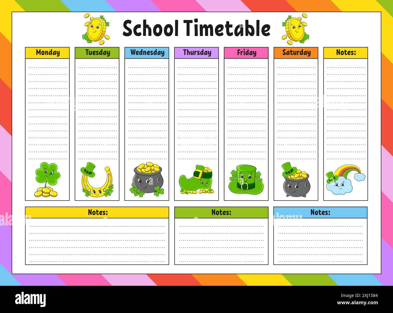 School schedule. Timetable for schoolboys. Empty template. Weekly ...