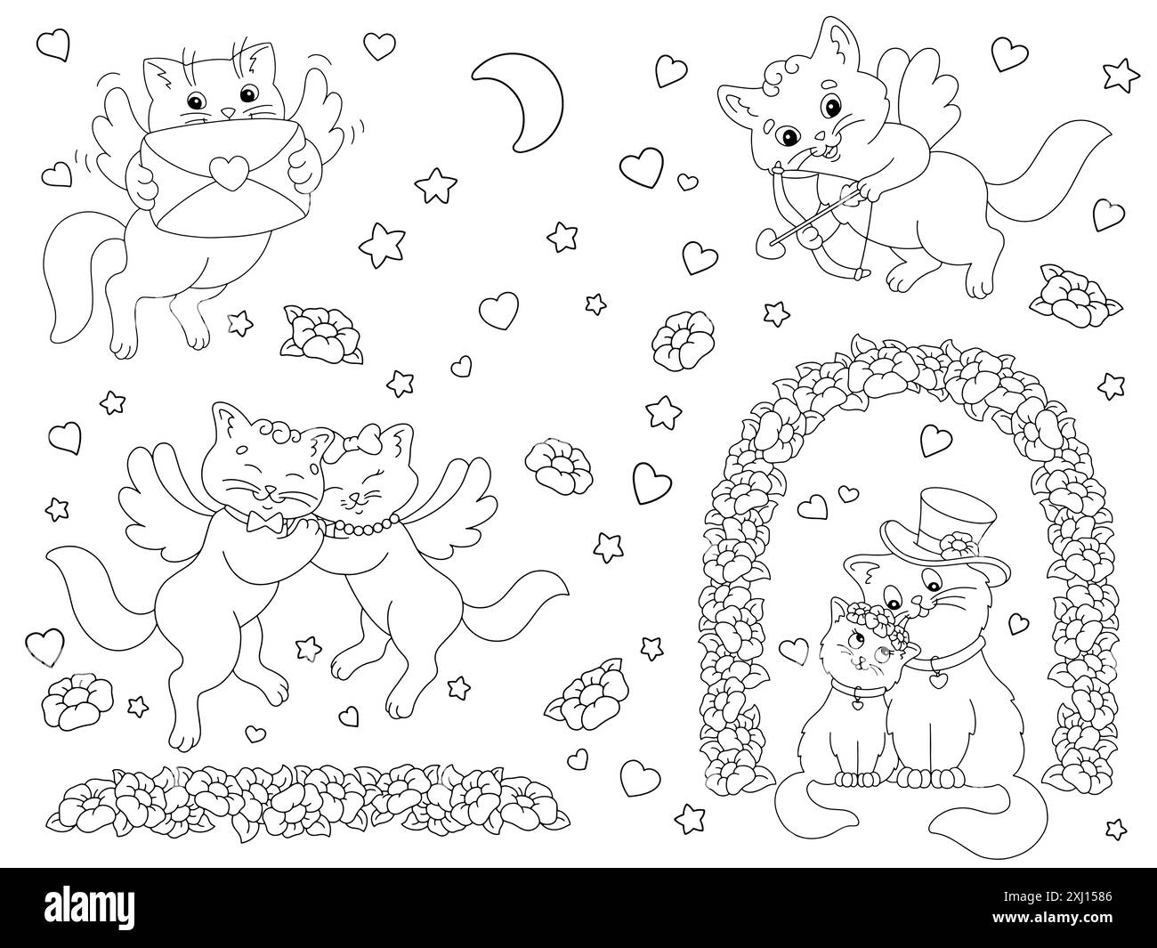 Coloring book page for kids. Cartoon style character. Vector ...
