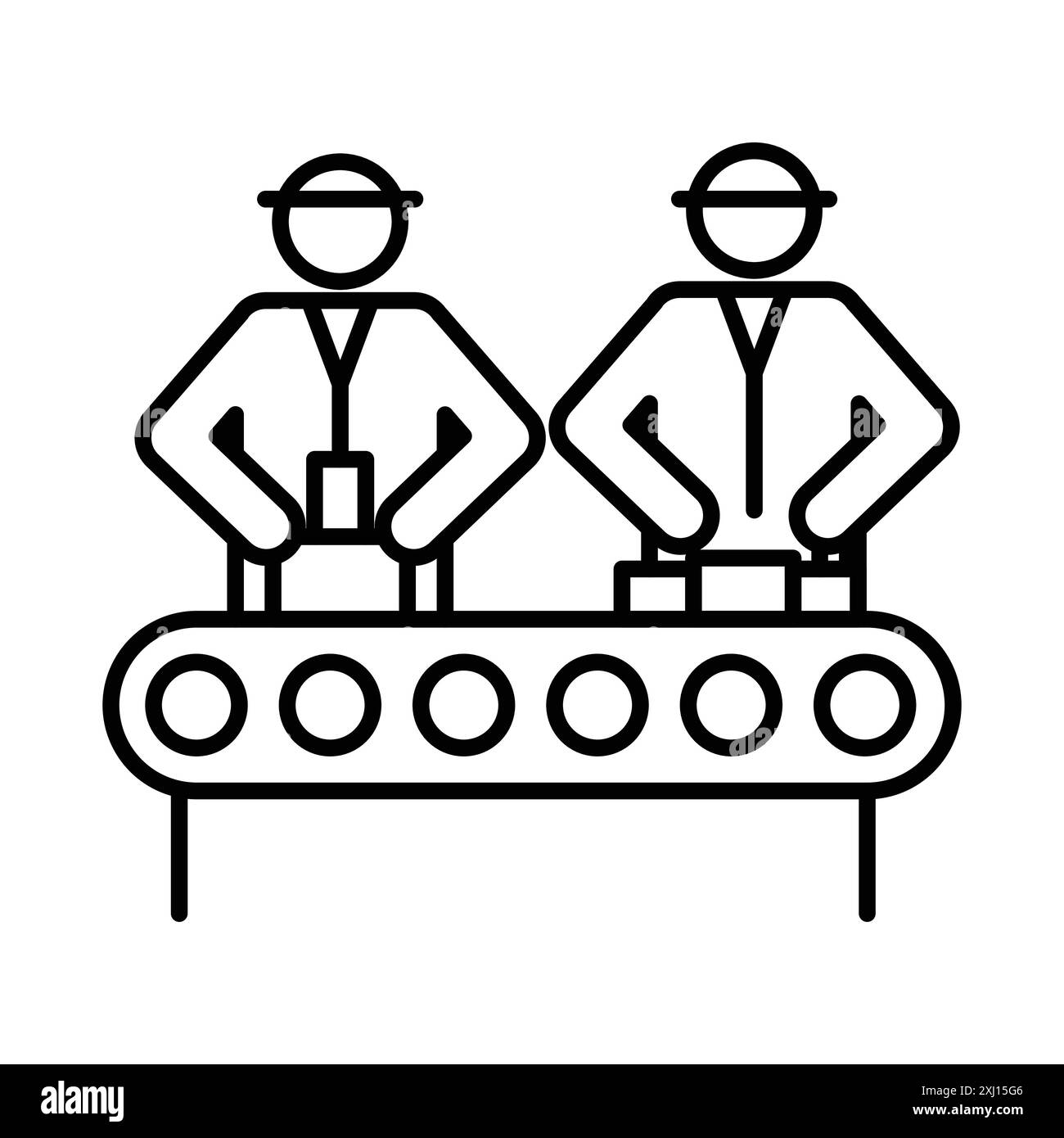 Assembly line icon linear logo mark set collection in black and white ...