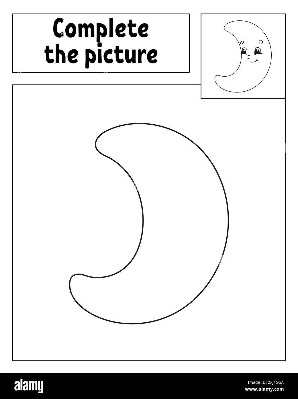 Complete the picture. Coloring page for kids. Vector illustration Stock ...