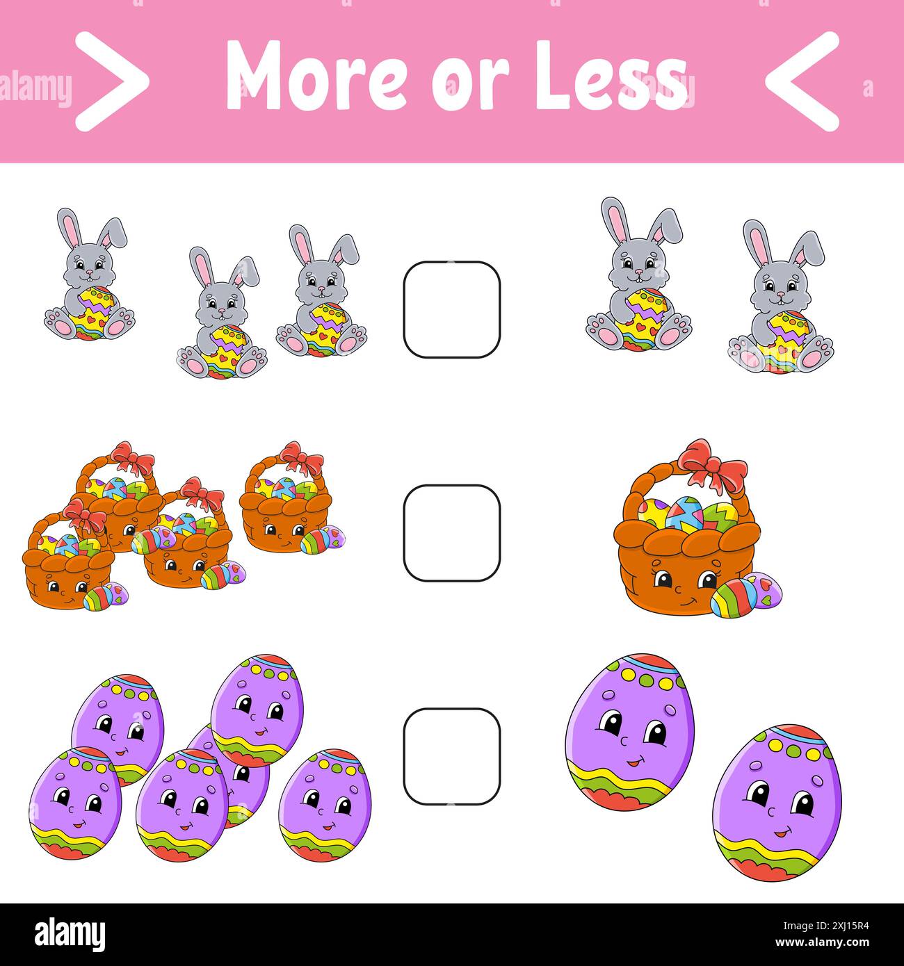 More or less. Educational activity worksheet for kids and toddlers ...