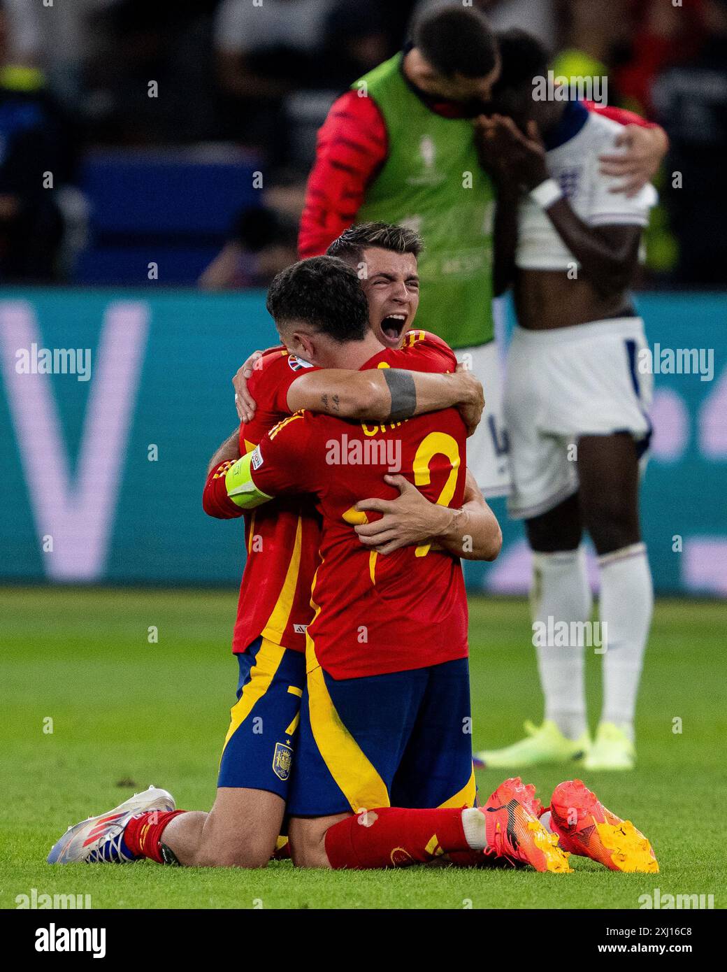 BERLIN, GERMANY - JULY 14: Dani Carvajal, Alvaro Morata of Spain ...