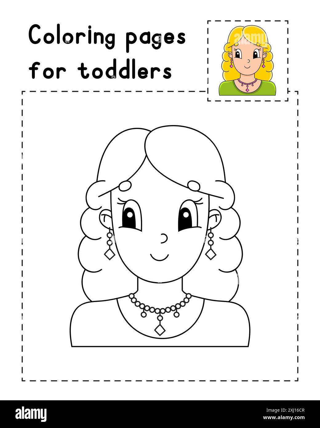 Coloring book page for kids. Cartoon style character. Isolated on white ...