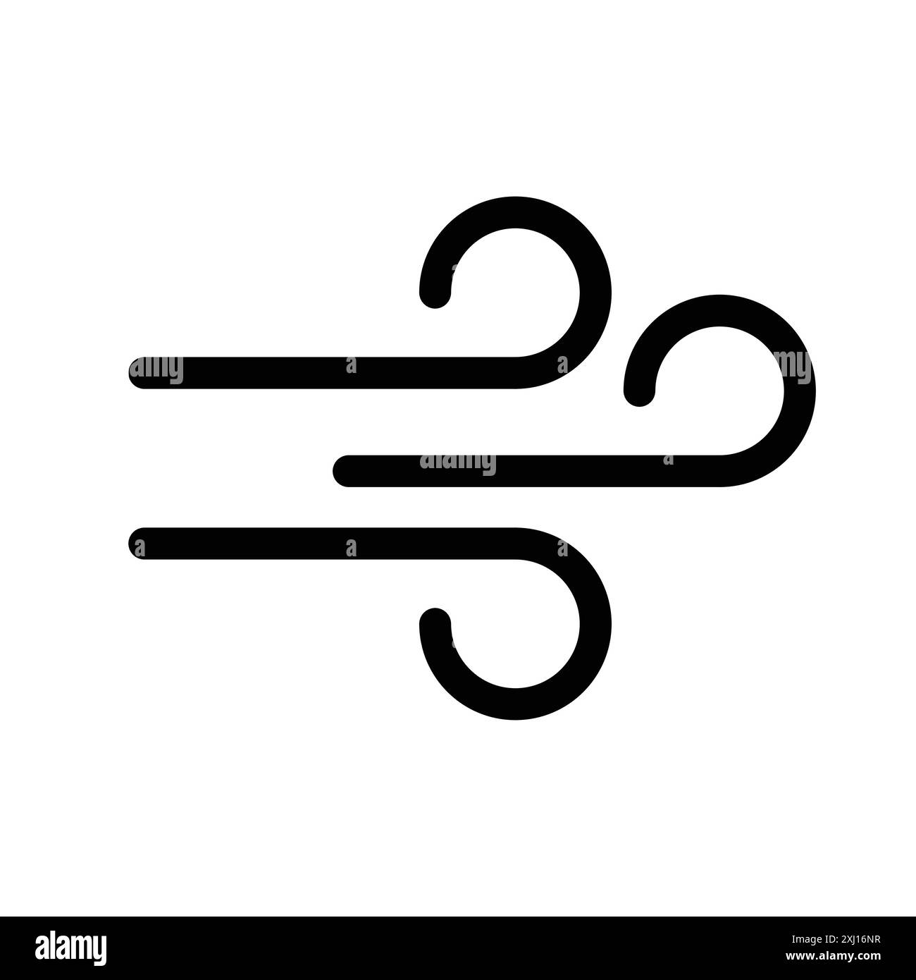 Blowing wind icon linear logo mark set collection in black and white for web Stock Vector Image ...