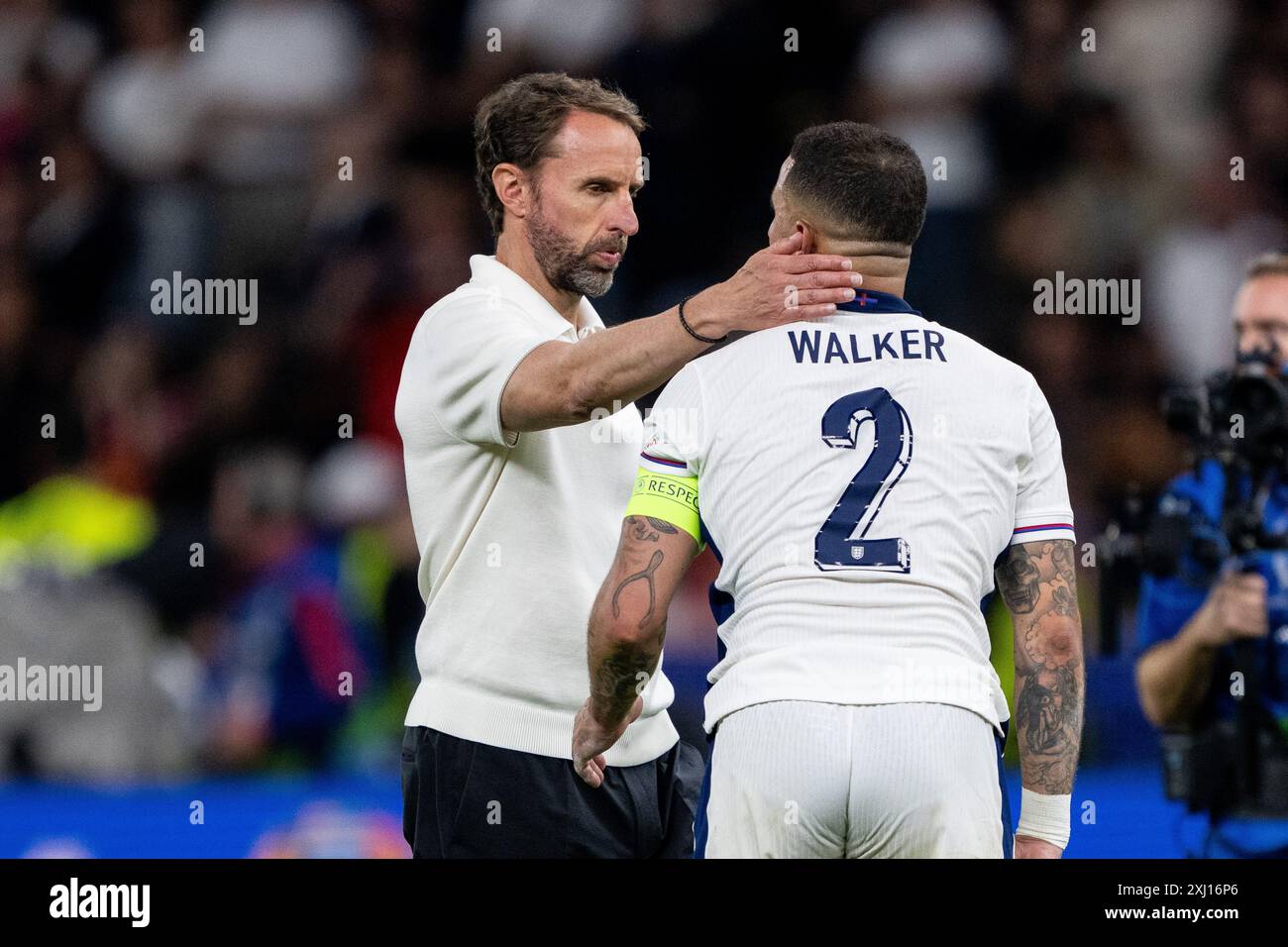 BERLIN, GERMANY - JULY 14: Gareth Southgate, Kyle Walker during the ...