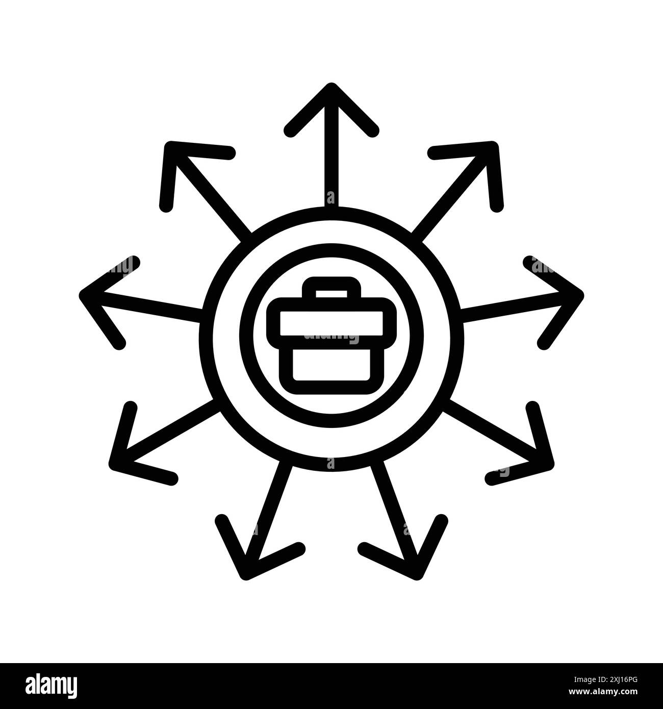Business expansion icon (2) linear logo mark set collection in black and white for web Stock ...