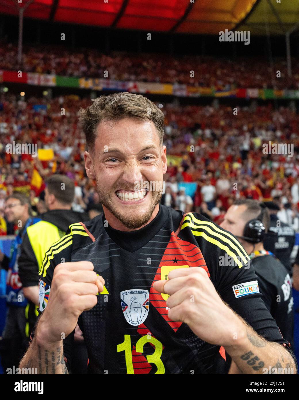 BERLIN, GERMANY - JULY 14: goalkeeper Alex Remiro of Spain celebrates ...