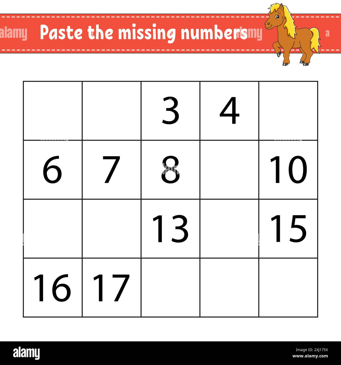 Paste the missing numbers 1-20. Game for children. Handwriting practice ...