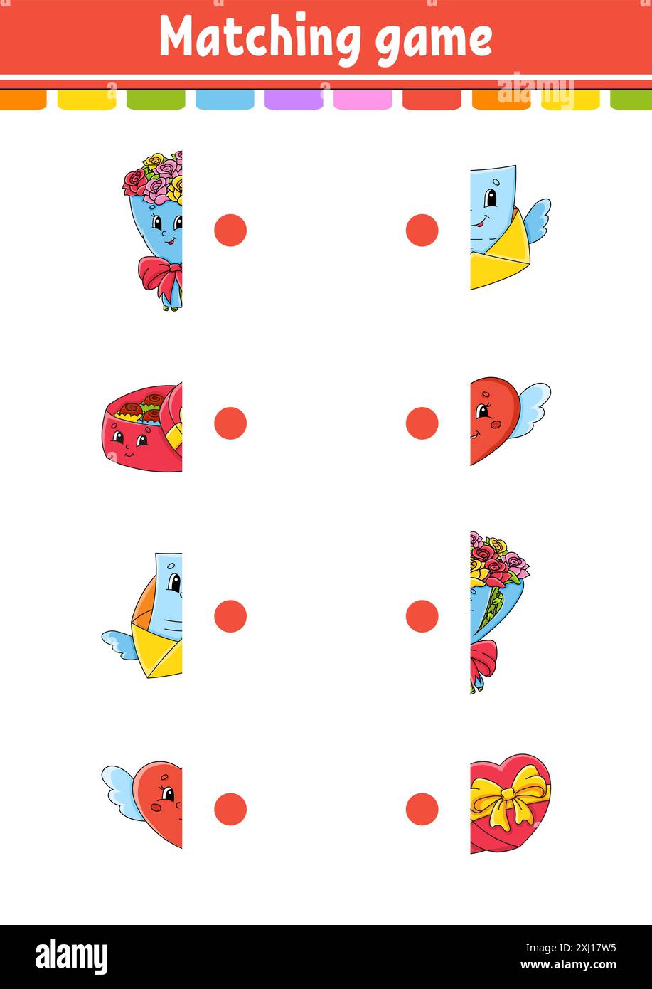 Matching game. Draw a line. Education developing worksheet. Activity ...