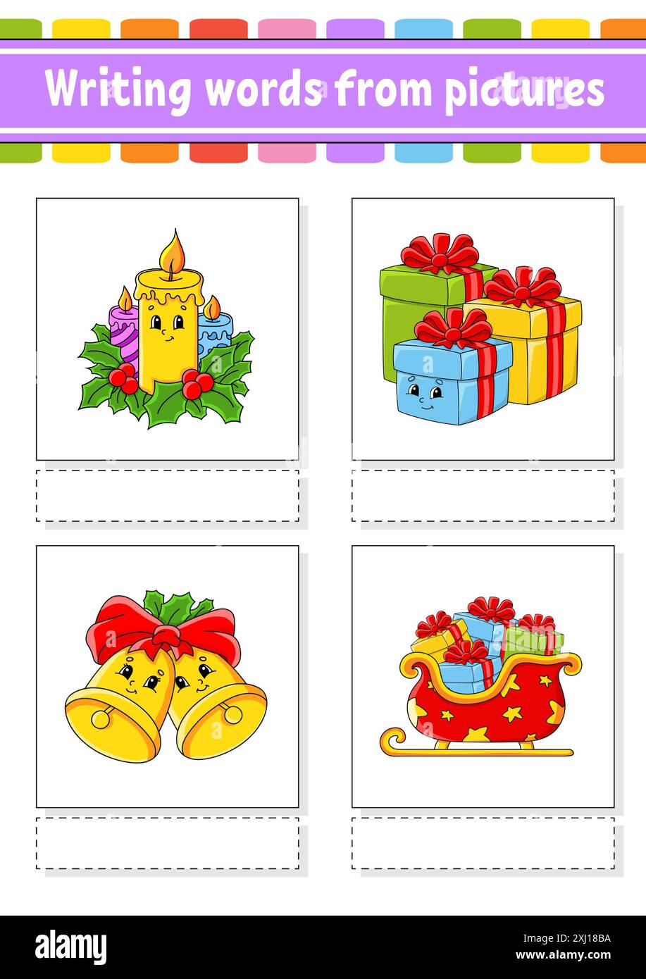 Writing words from pictures. Learn English words. Education developing ...