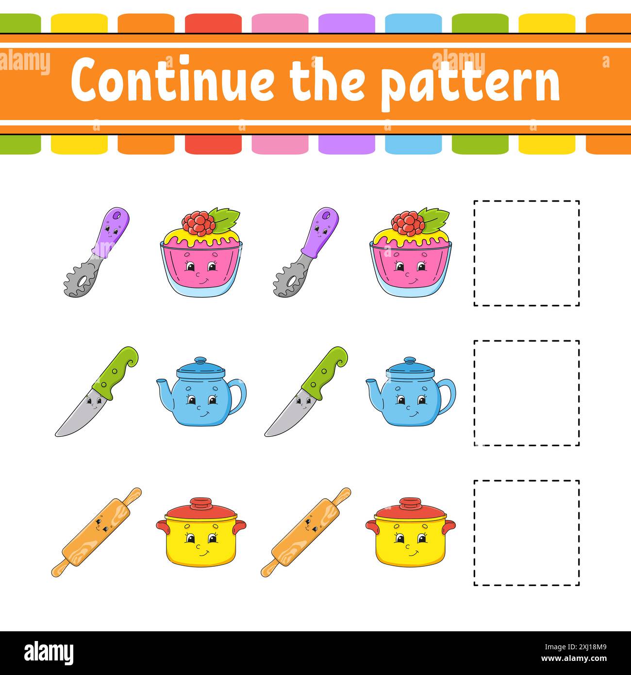 Continue the pattern. Education developing worksheet. Game for kids ...