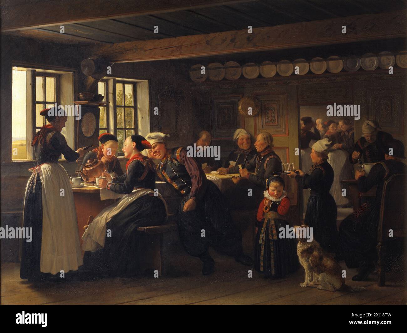 Episode of a guild at Amager Exner, Julius 1825 - 1910 Painting Adam og ...