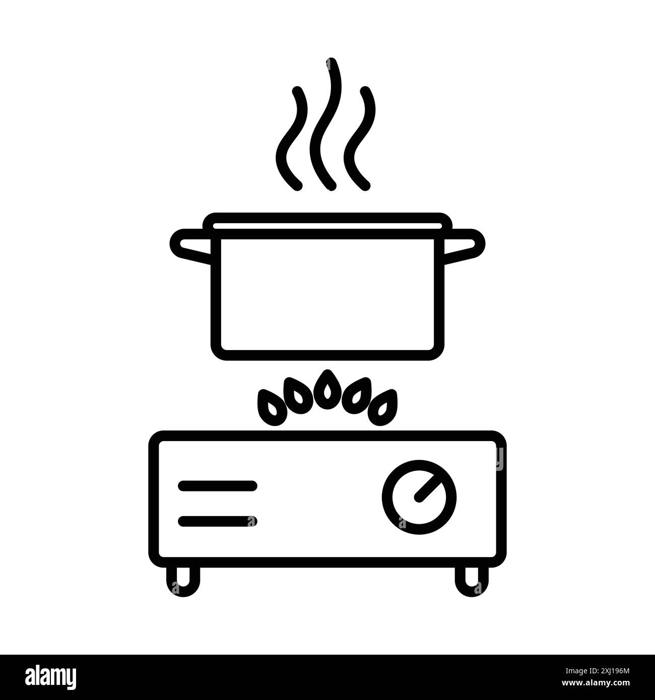 Burner Gas Stove icon linear logo mark set collection in black and ...