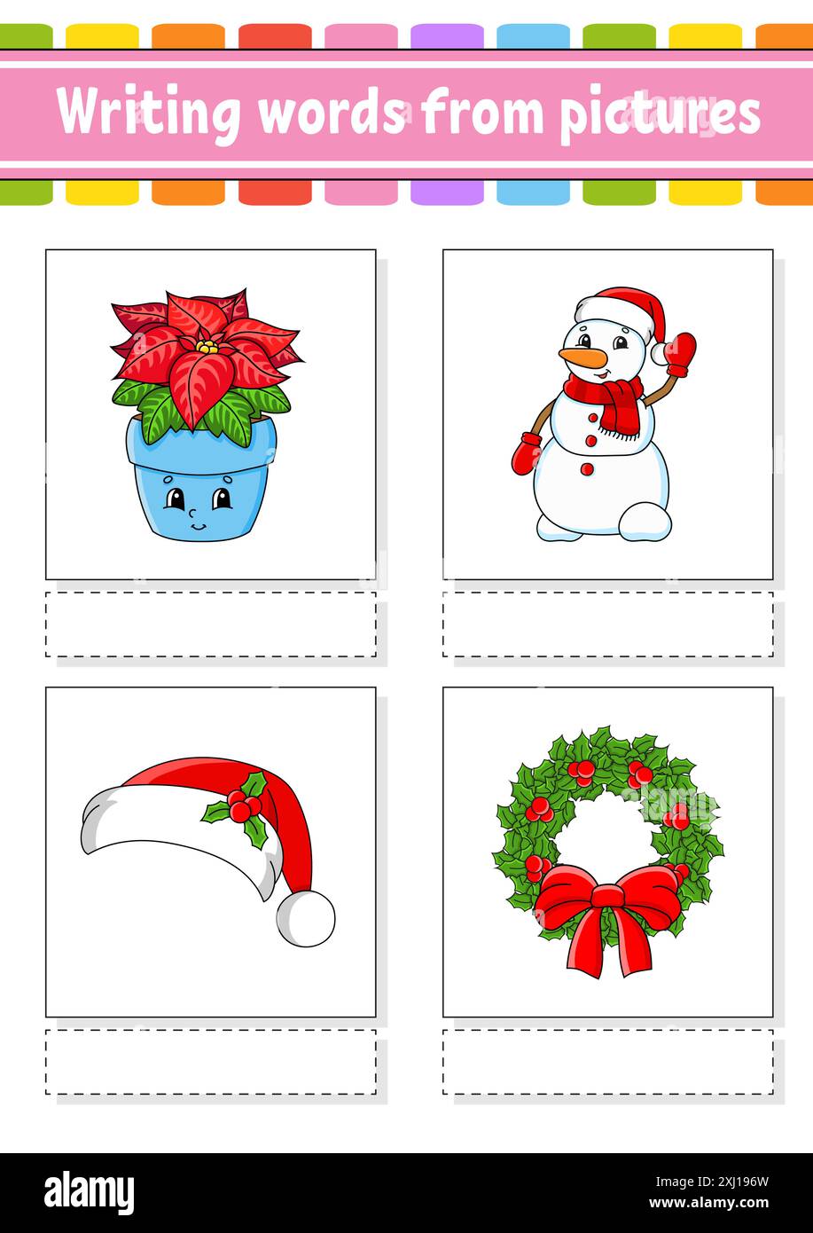 Writing words from pictures. Learn English words. Education developing ...