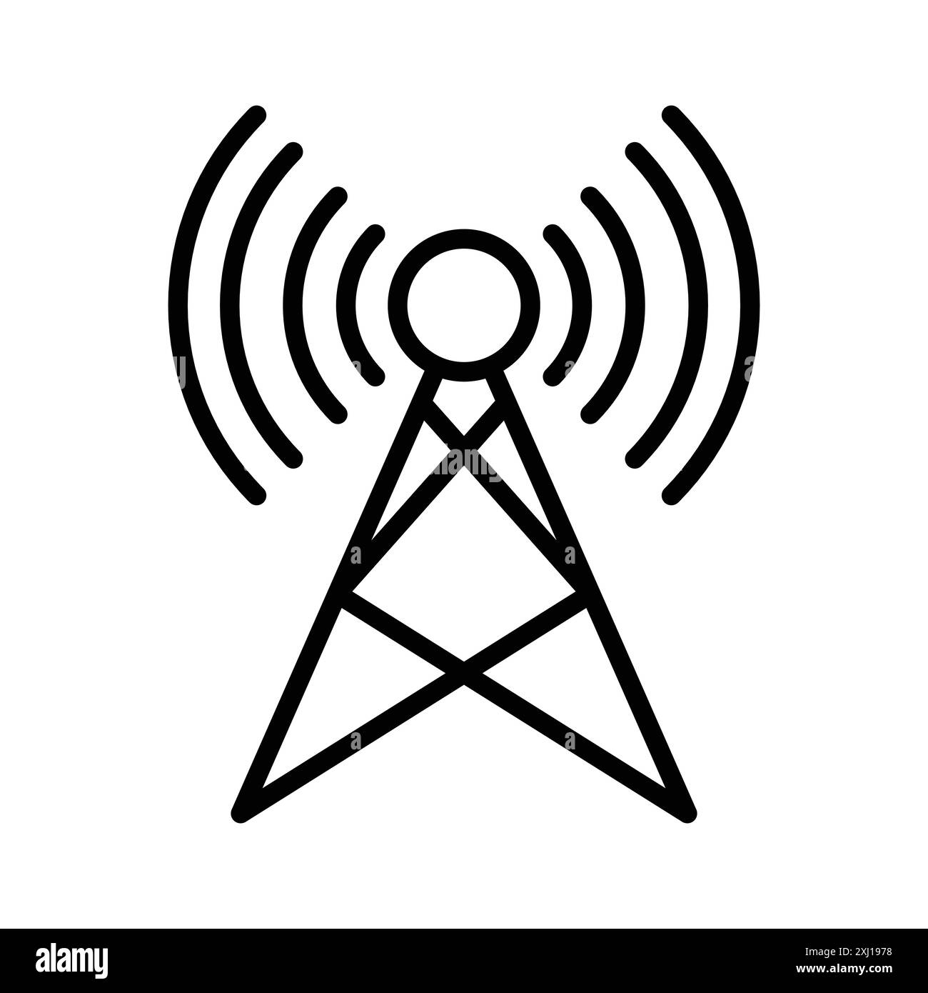 Broadcast Icon linear logo mark set collection in black and white for web Stock Vector Image ...