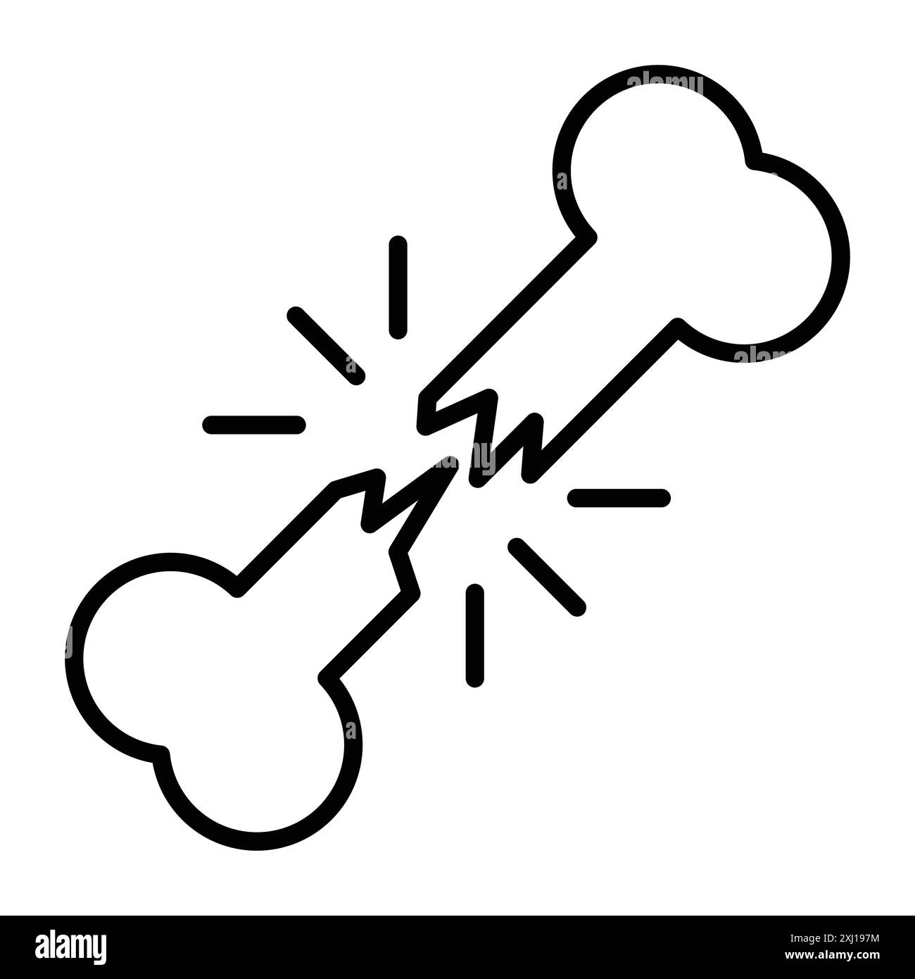 Broken bone icon linear logo mark set collection in black and white for web Stock Vector Image ...