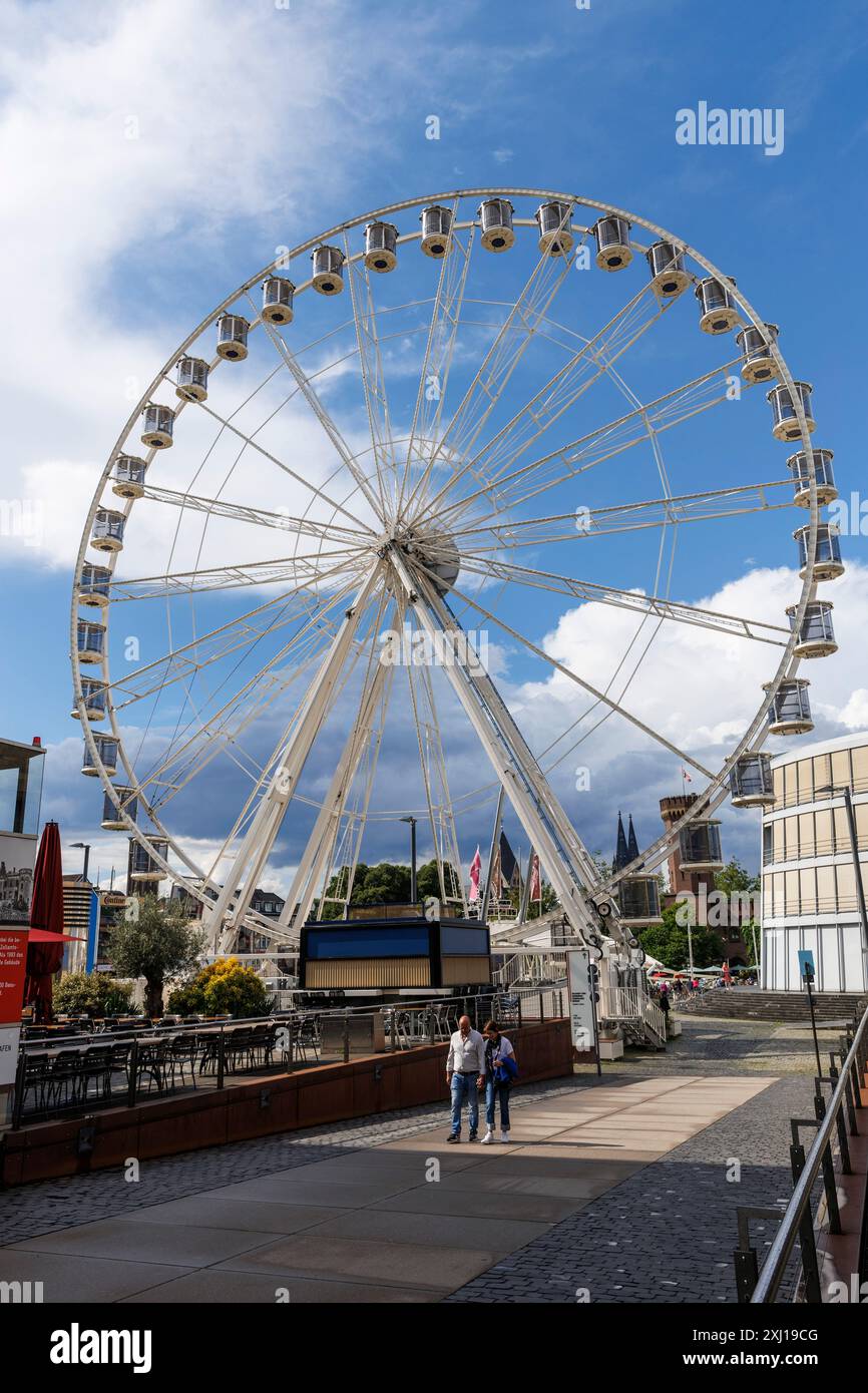 ferris wheel in the Rheinau harbor at the Chocolate Museum, the ...