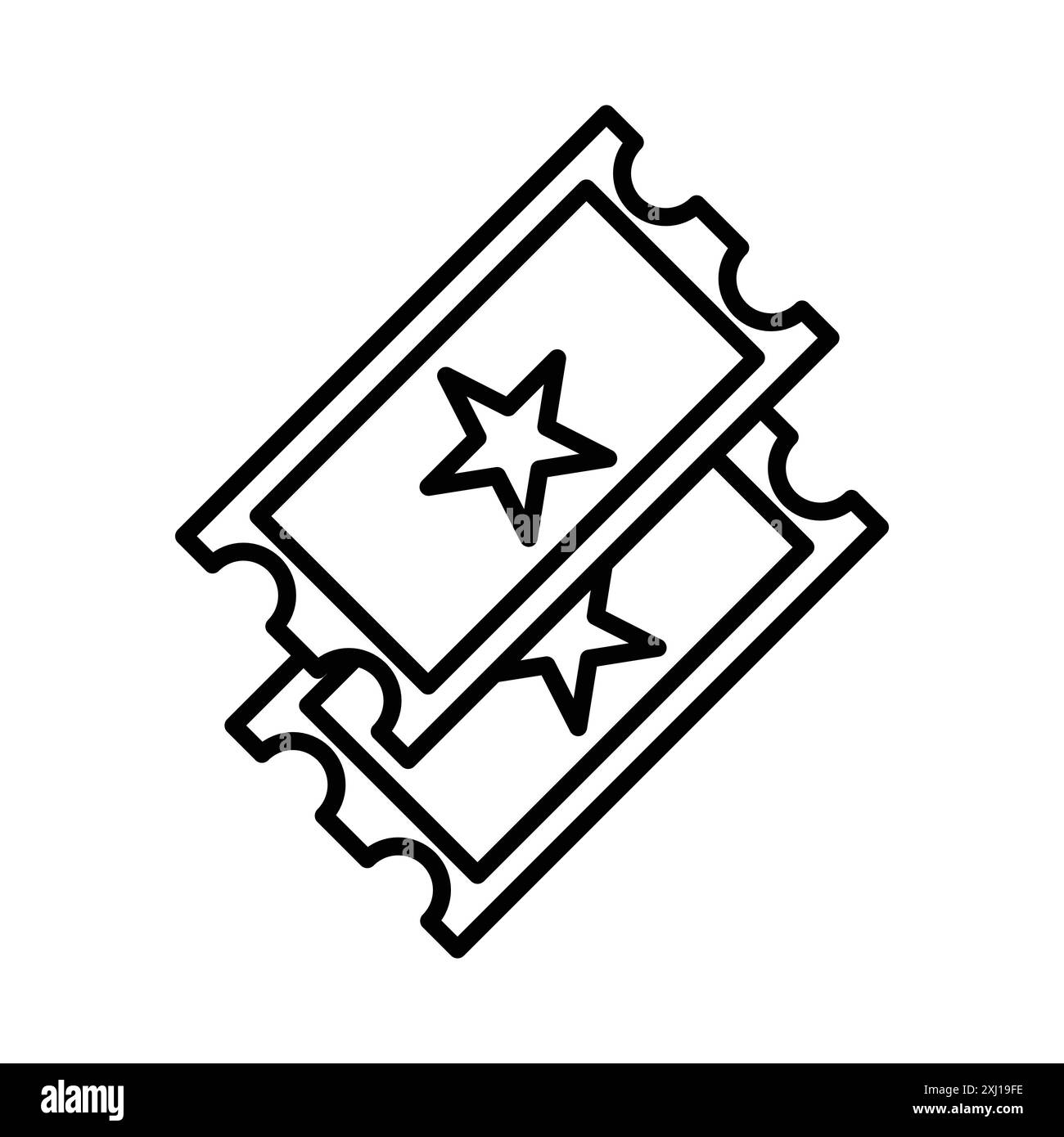 Cinema ticket icon linear logo mark set collection in black and white ...