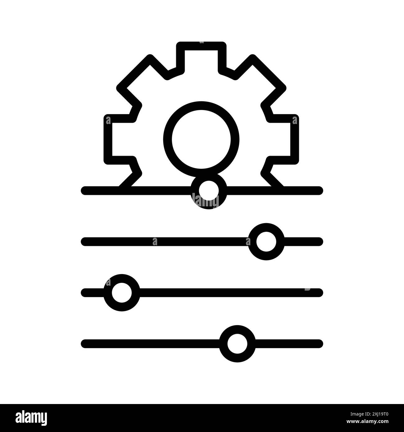 control panel icon linear logo mark set collection in black and white ...