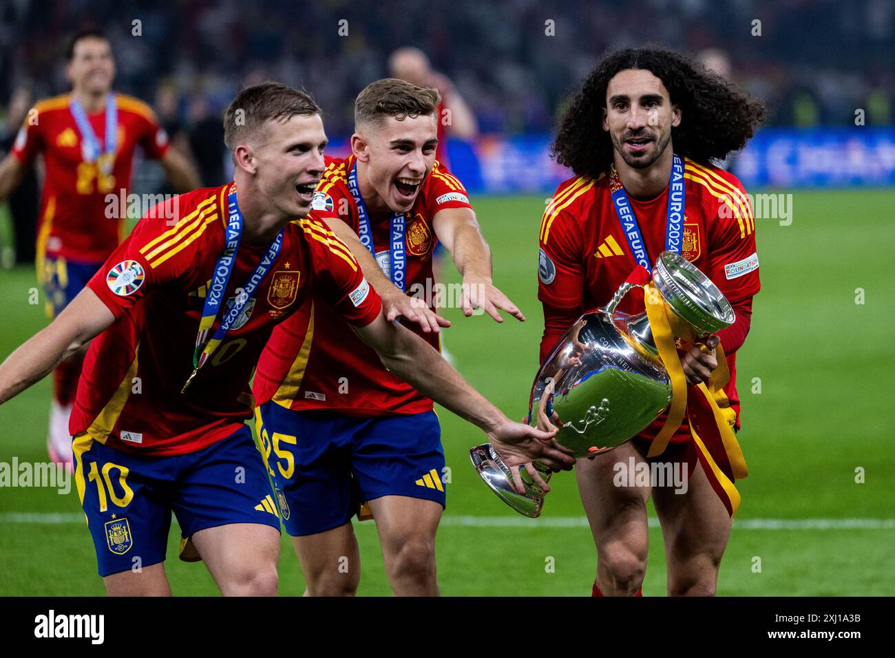 BERLIN, GERMANY - JULY 14: Dani Olmo, Fermin Lopez, Marc Cucurella ... BERLIN, GERMANY - JULY 14: Dani Olmo, Fermin Lopez, Marc Cucurella ...