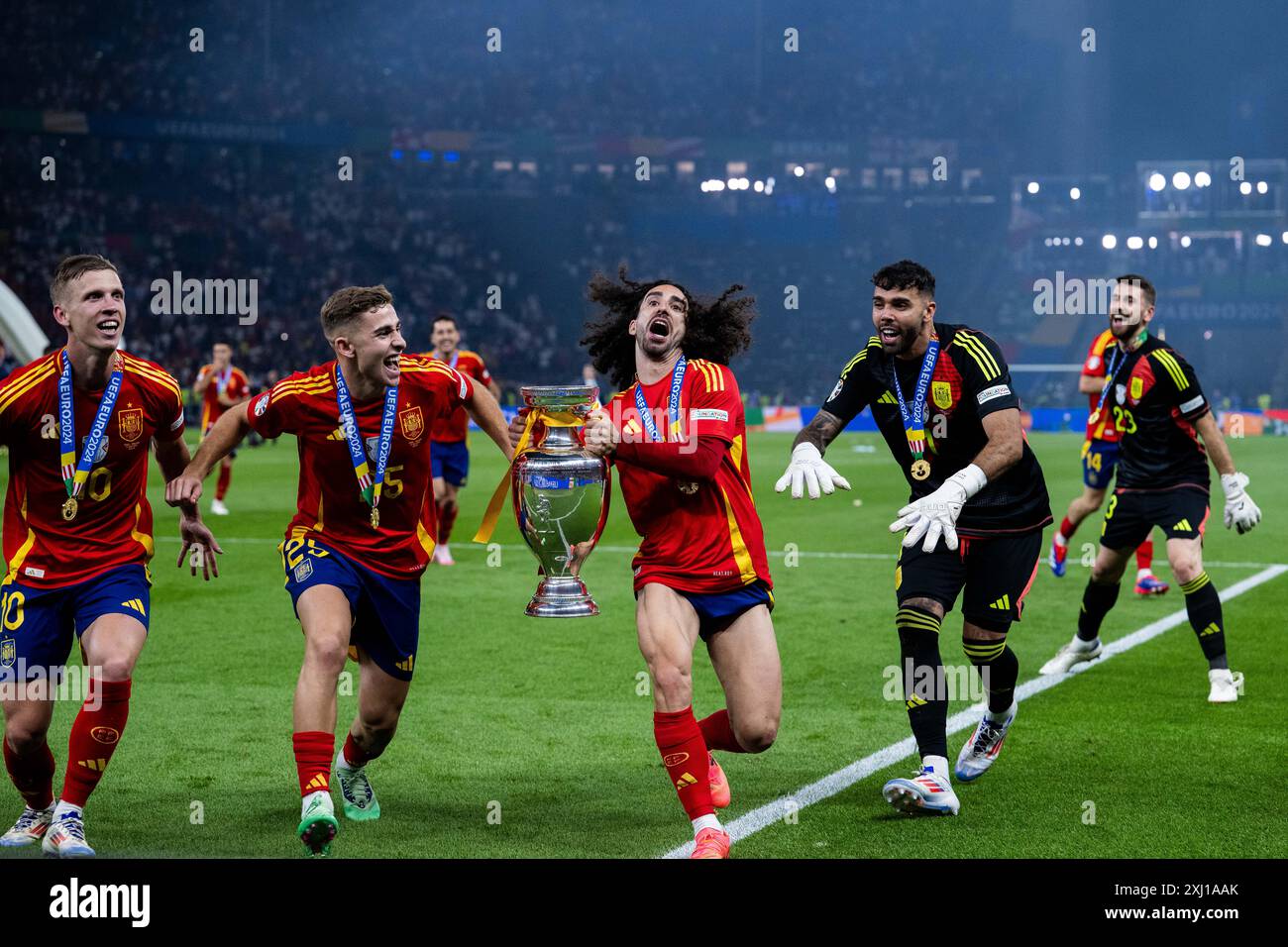 BERLIN, GERMANY - JULY 14: Dani Olmo, Fermin Lopez, Marc Cucurella ... BERLIN, GERMANY - JULY 14: Dani Olmo, Fermin Lopez, Marc Cucurella ...