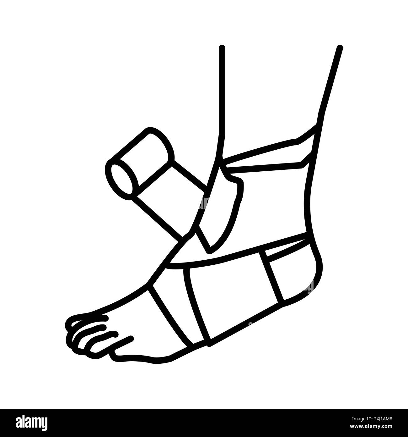 Elastic Bandage Icon Linear Logo Mark Set Collection In Black And White For Web Stock Vector