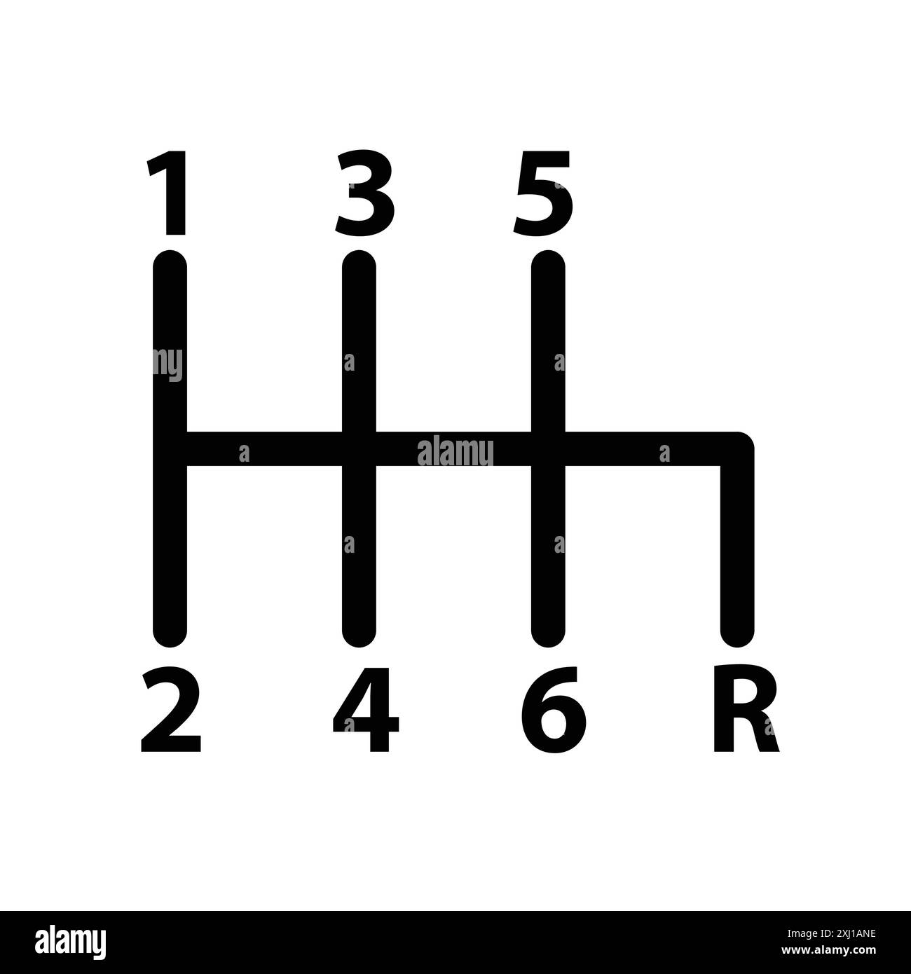 car manual shift lever icon linear logo mark set collection in black and white for web Stock ...