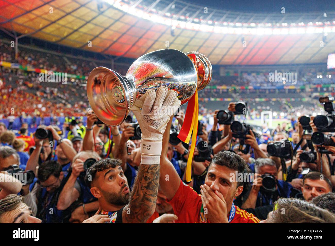 David Raya, Rodri seen celebrating after winning UEFA Euro 2024 final ...