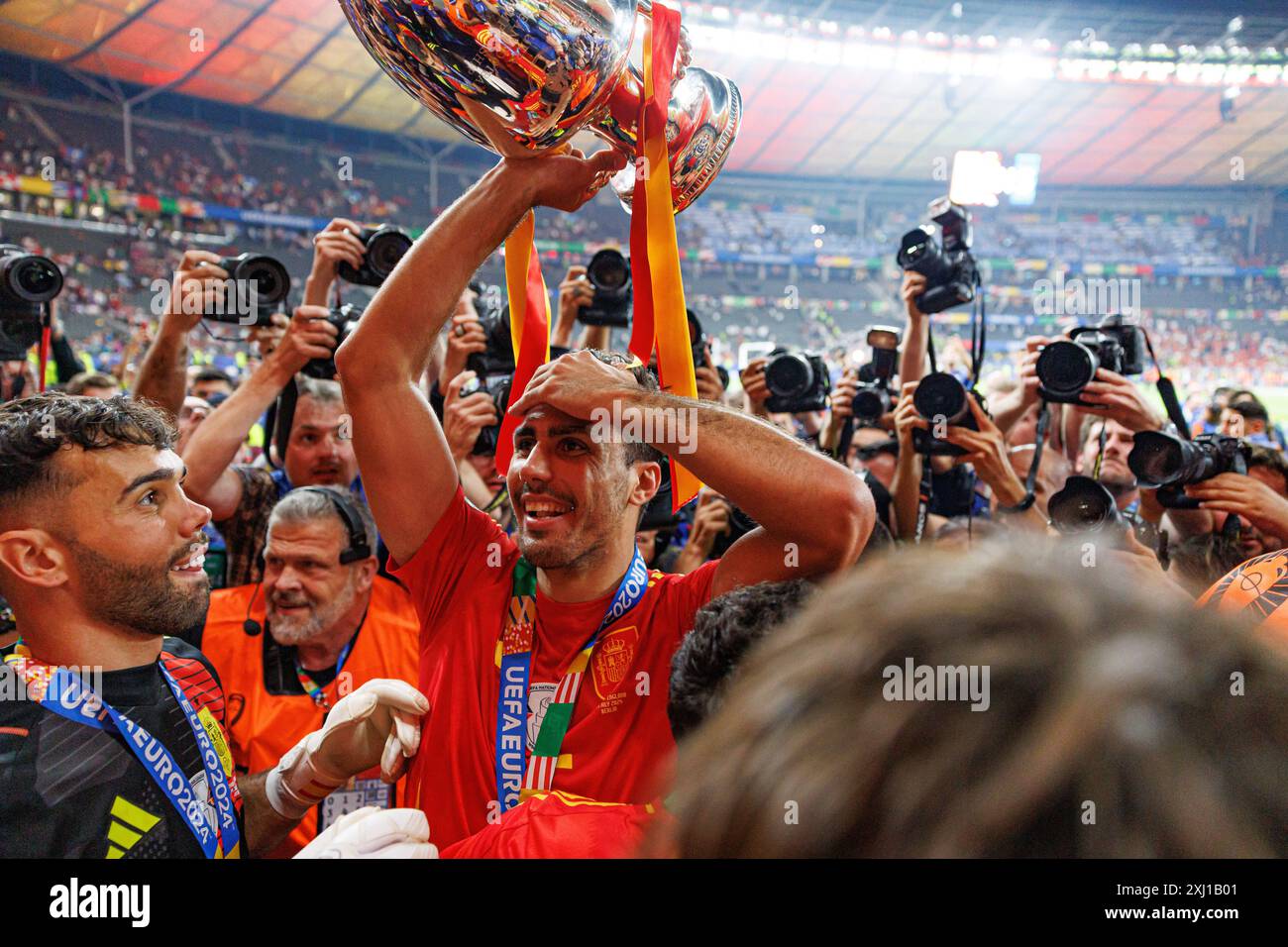 Rodri seen celebrating after winning UEFA Euro 2024 final game between ...