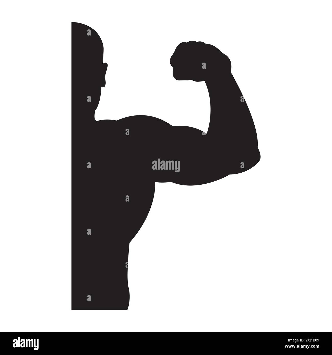 Bodybuilder strong man. Black silhouette. Design element. Vector ...