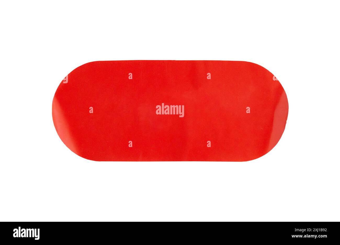 Blank red sticker label isolated on white background with clipping path ...