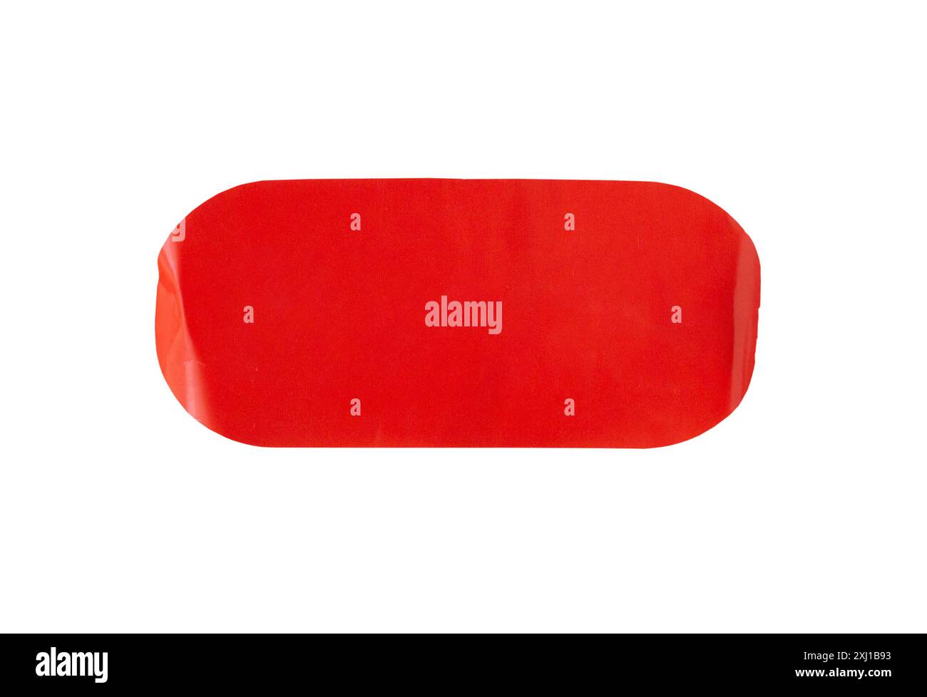 Blank red sticker label isolated on white background with clipping path ...