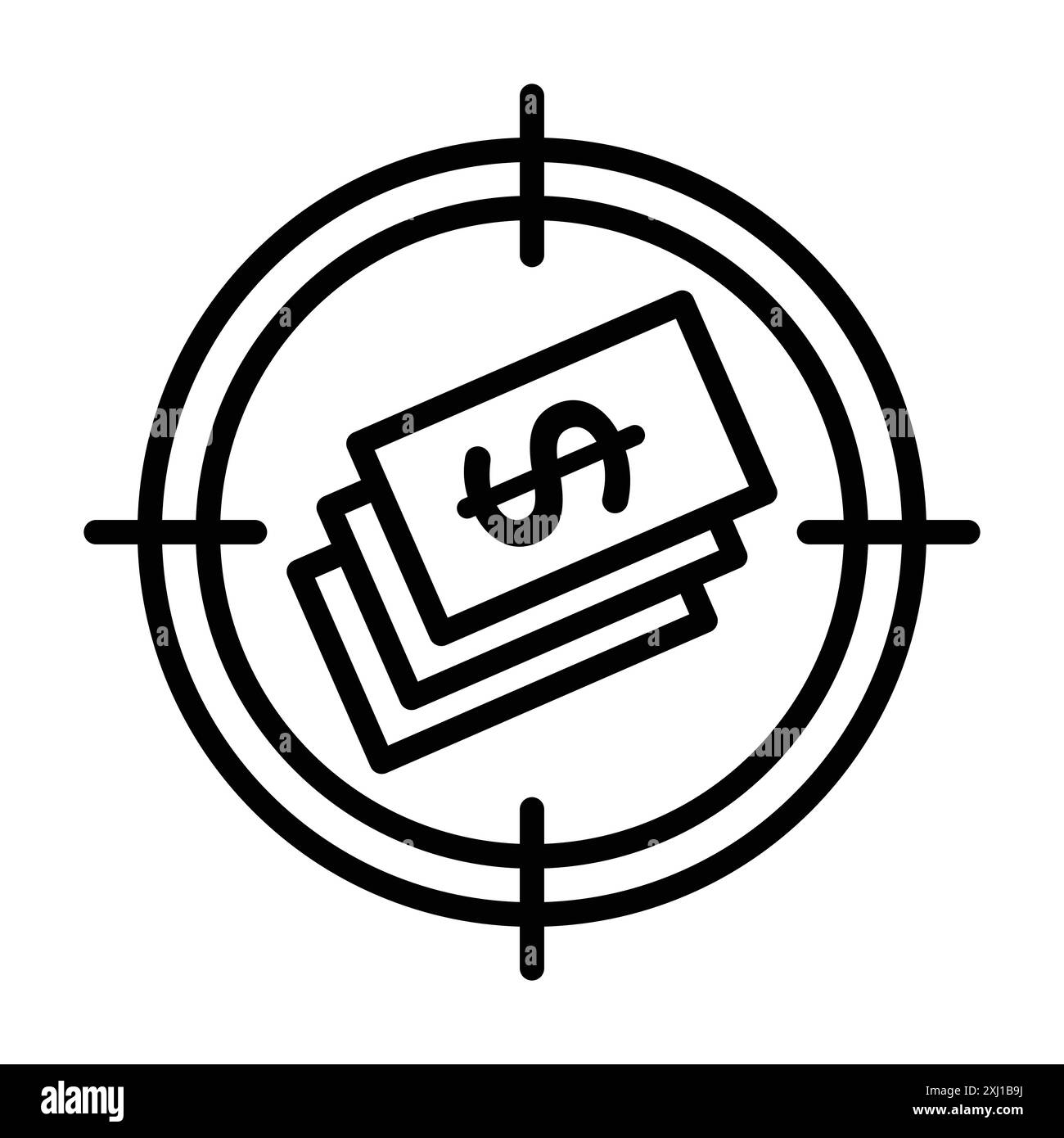 Funds hunting icon linear logo mark set collection in black and white ...
