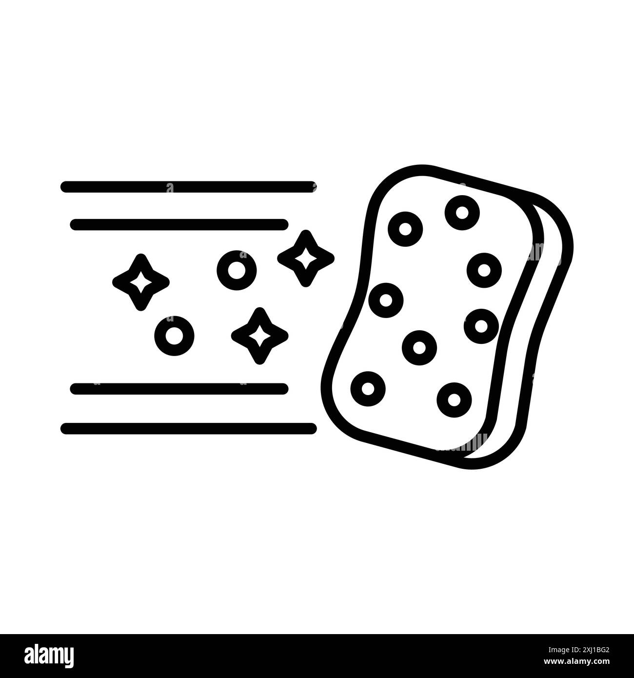 Cleaning sponge icon linear logo mark set collection in black and white ...