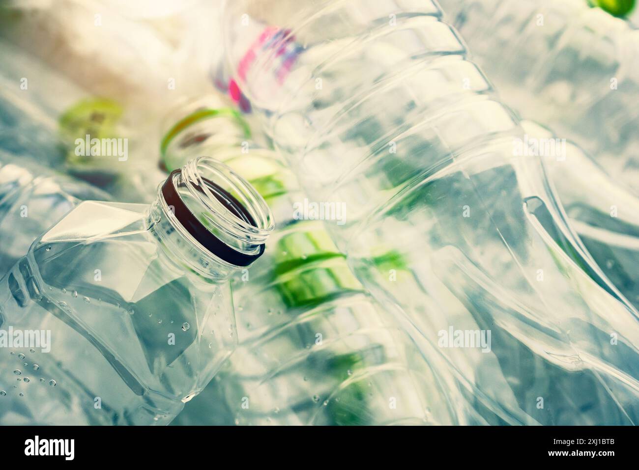 plastic bottles recycling background concept Stock Photo - Alamy