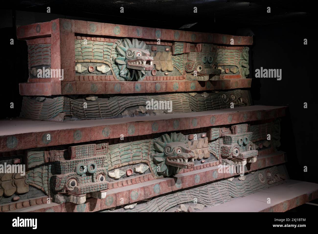 Reproduction of the Temple of the feathered serpent in Teotihuacan at ...