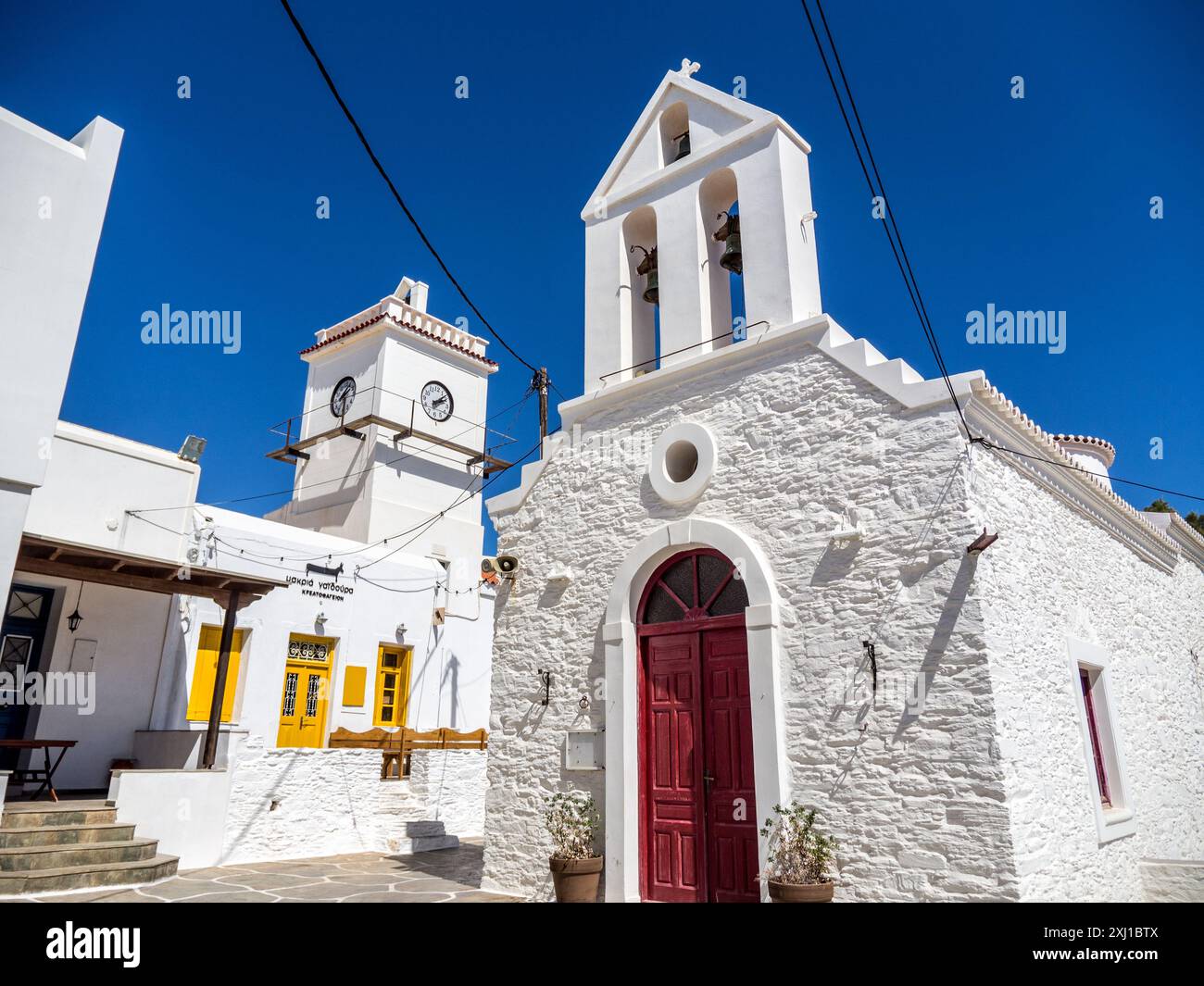 Greek Church, Chora, Kythnos Stock Photo - Alamy