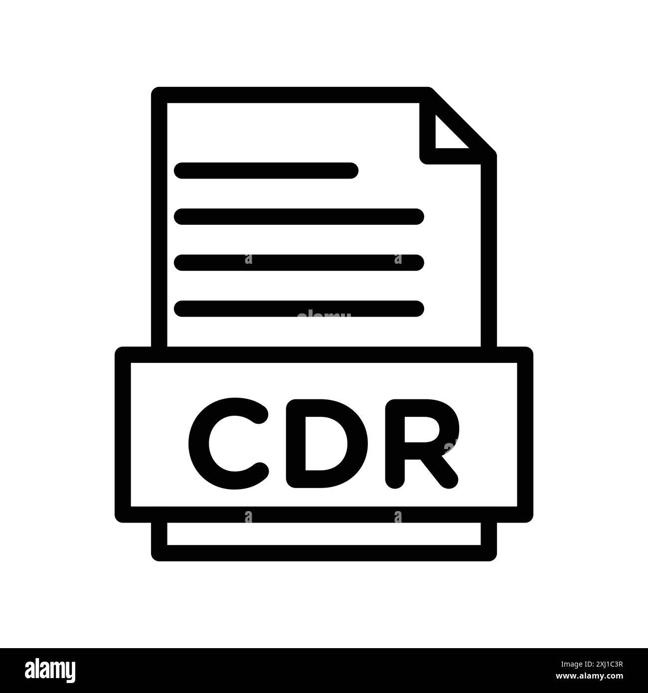 CDR File Document Icon linear logo mark set collection in black and white for web Stock Vector ...