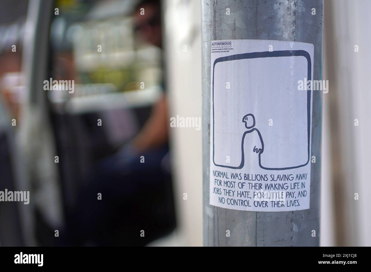 Anti Slavery Lamp Post sticker in Cardiff, July 2024 Stock Photo - Alamy