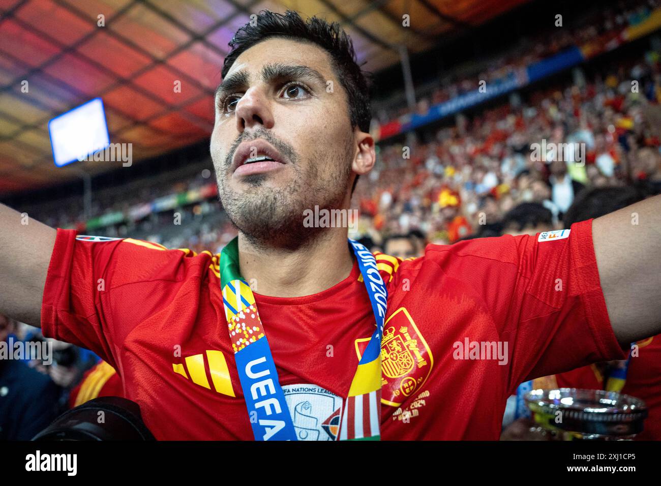 BERLIN, GERMANY - JULY 14: Rodri of Spain celebrates during the ...