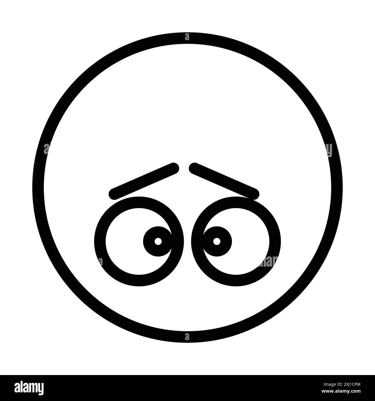 Guilty face emoji icon linear logo mark set collection in black and ...