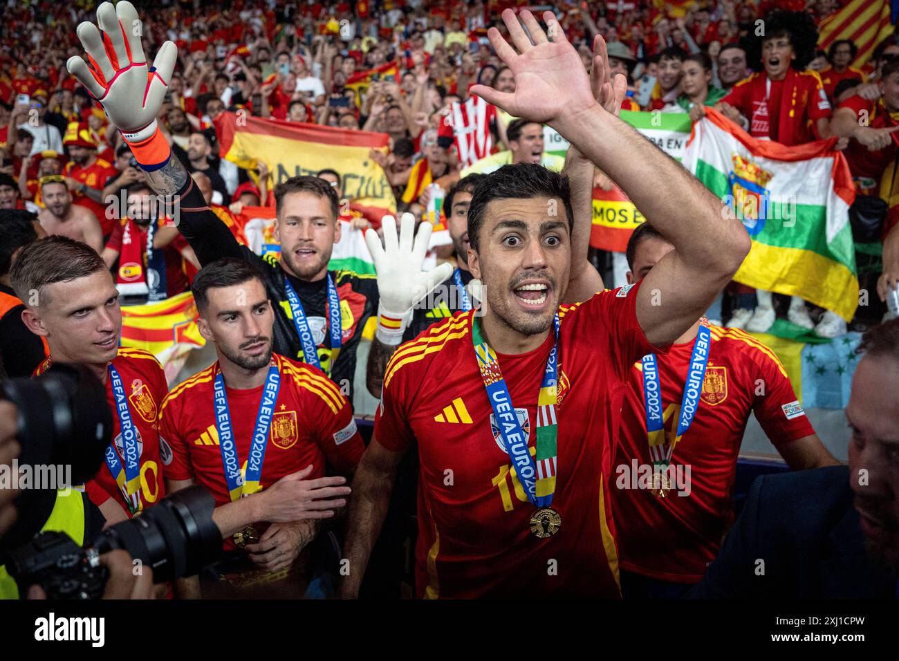BERLIN, GERMANY - JULY 14: Rodri, Alex Remiro of Spain celebrates ...