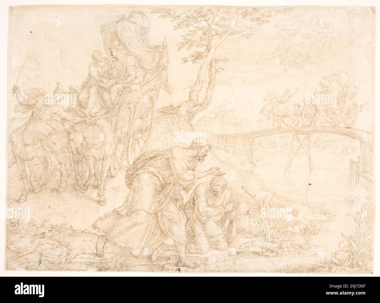 Filip Baptizes the Ethioper Queen Kandake's Taxmaster Heemskerck ...