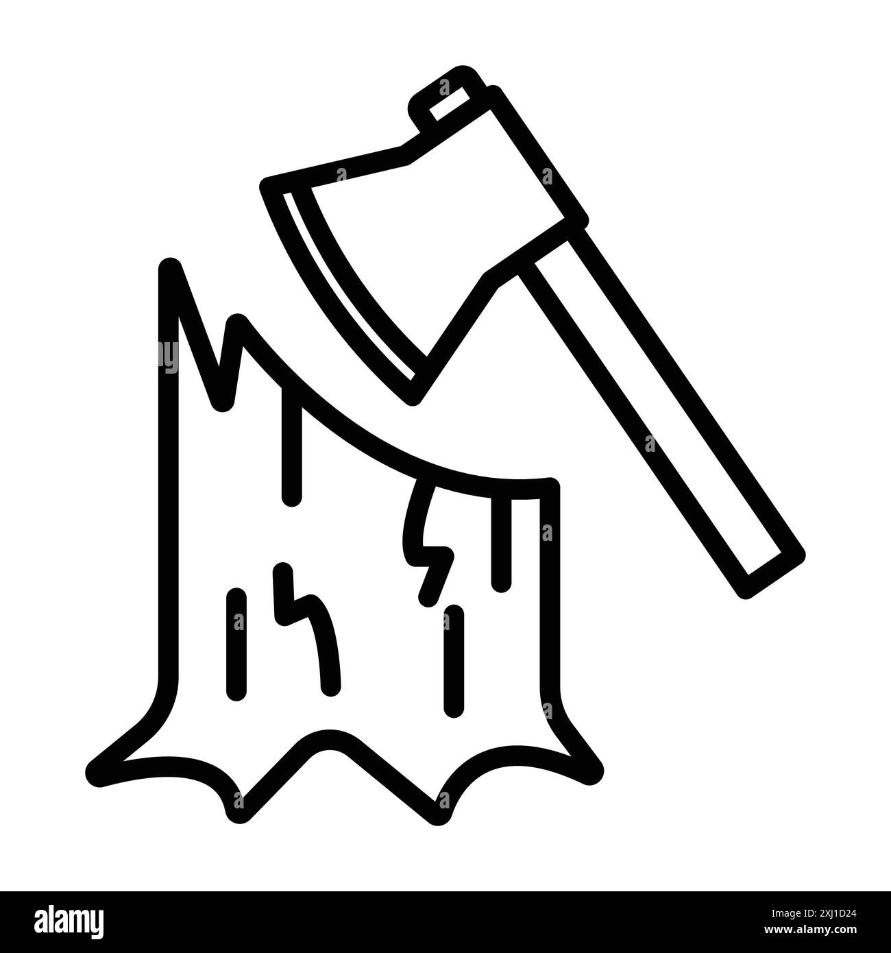 Deforestation icon linear logo mark set collection in black and white ...